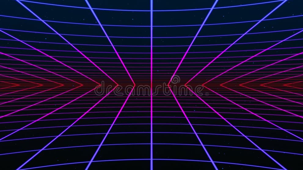 Abstract Retro Synthwave Grid Loop Animation Background 3d Render. Looping Grid Motion Design ...
