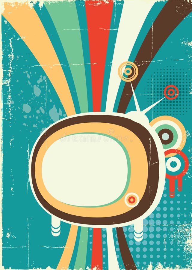 Red Retro Television Vector Stock Vector - Illustration of ...