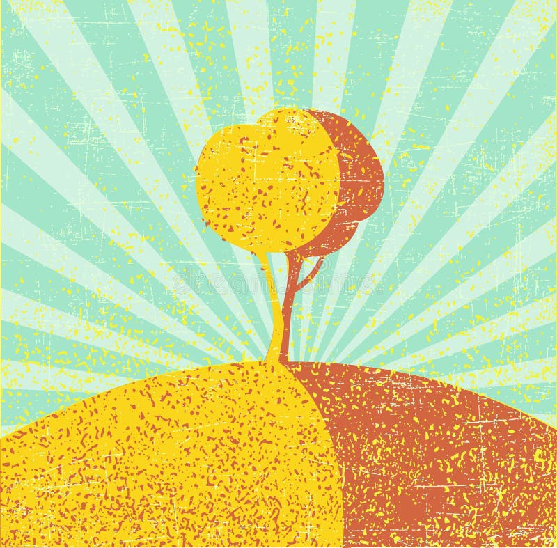Abstract Retro Tree. Vector Illustration Stock Vector - Illustration of ...