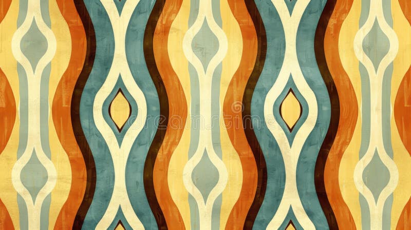 Retro Wave Pattern Background Warm Earth Tones Stock Photos - Free ...