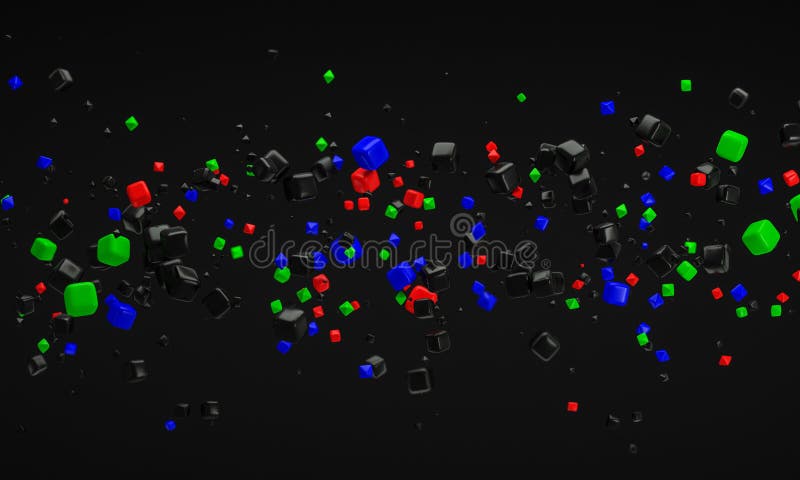 Abstract RGB Atom Nano Technology Particle Background 3d Rendering ...