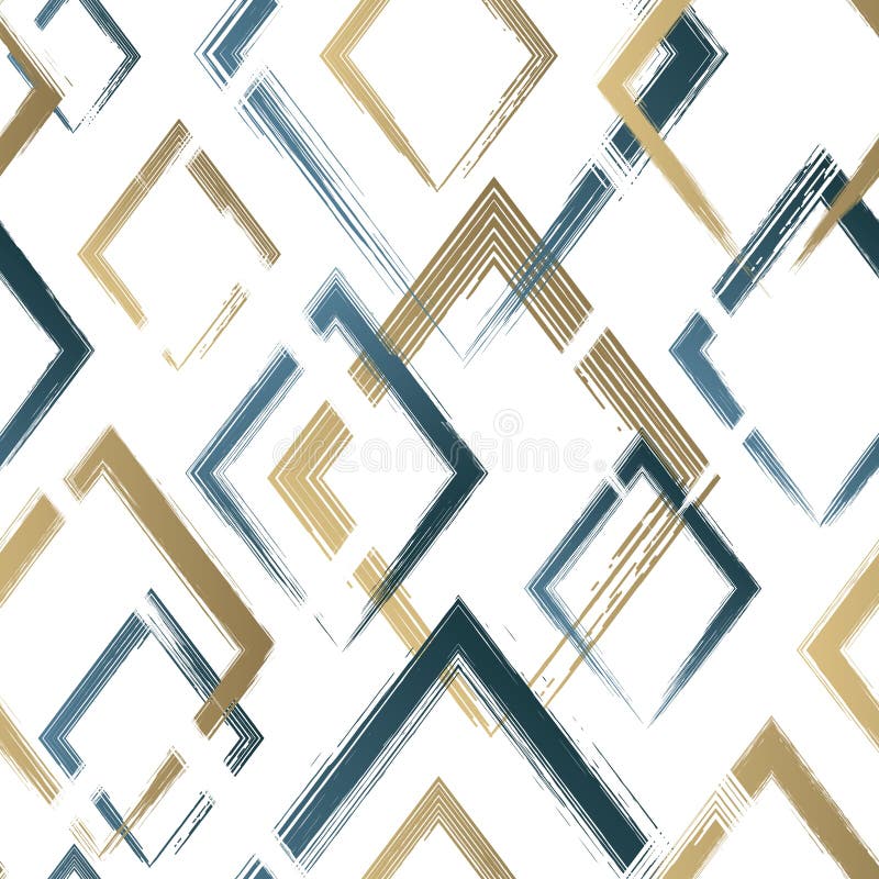 Abstract Rhomb Seamless Pattern. Repeating Gold Grunge Backdrop. Random ...