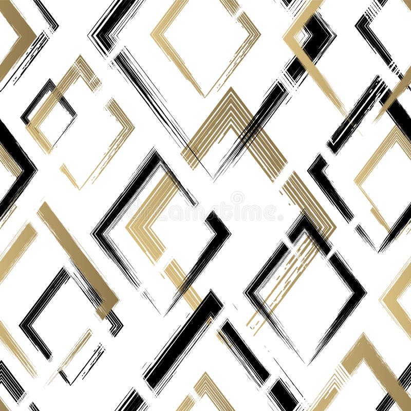 Abstract Rhomb Seamless Pattern. Repeating Gold Grunge Backdrop. Random ...