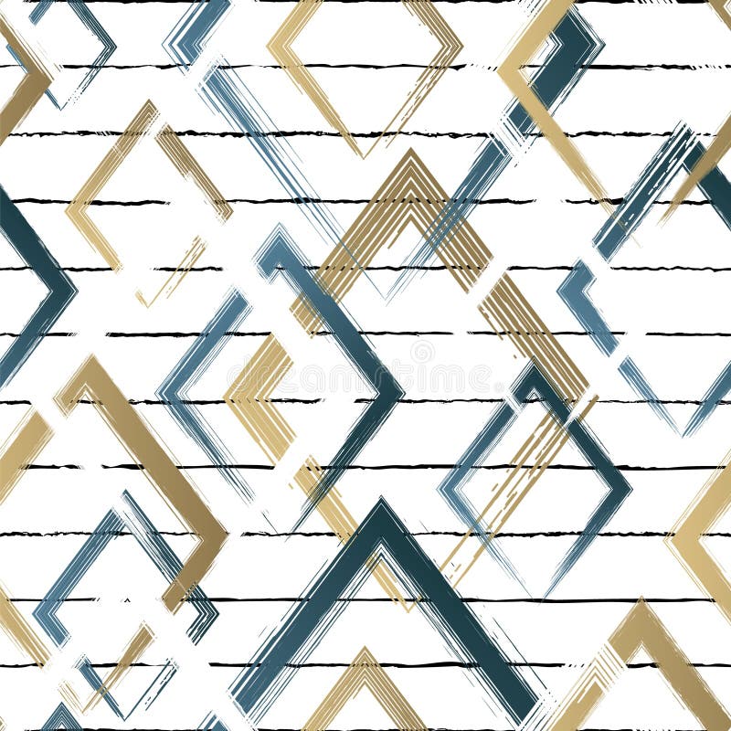 Abstract Rhomb Seamless Pattern. Repeating Gold Grunge Backdrop. Random ...