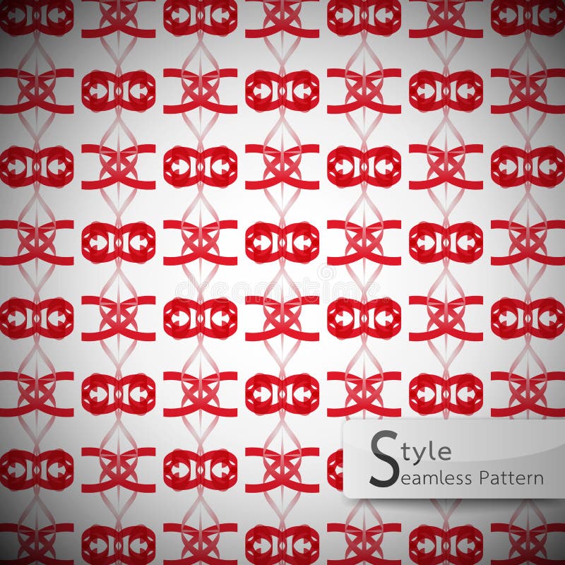 Abstract Ribbon Bow Red Vintage Geometric Seamless Pattern Stock Vector ...