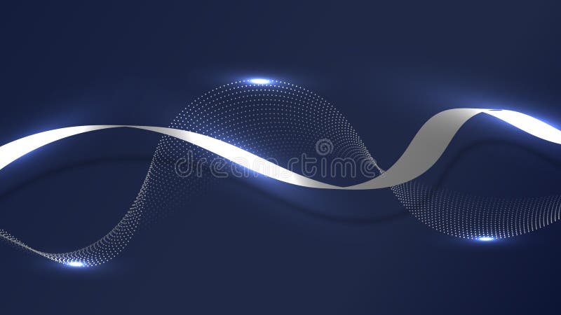 Abstract Ribbon Lines Elements with Glowing Light Effect on Background ...