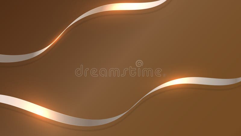 Abstract Ribbon Lines Elements with Glowing Light Effect on Brown ...