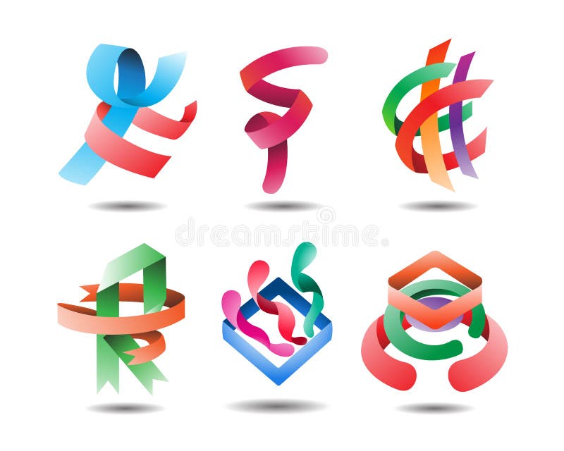 Abstract Ribbon Logo Template Stock Vector - Illustration of promotion ...