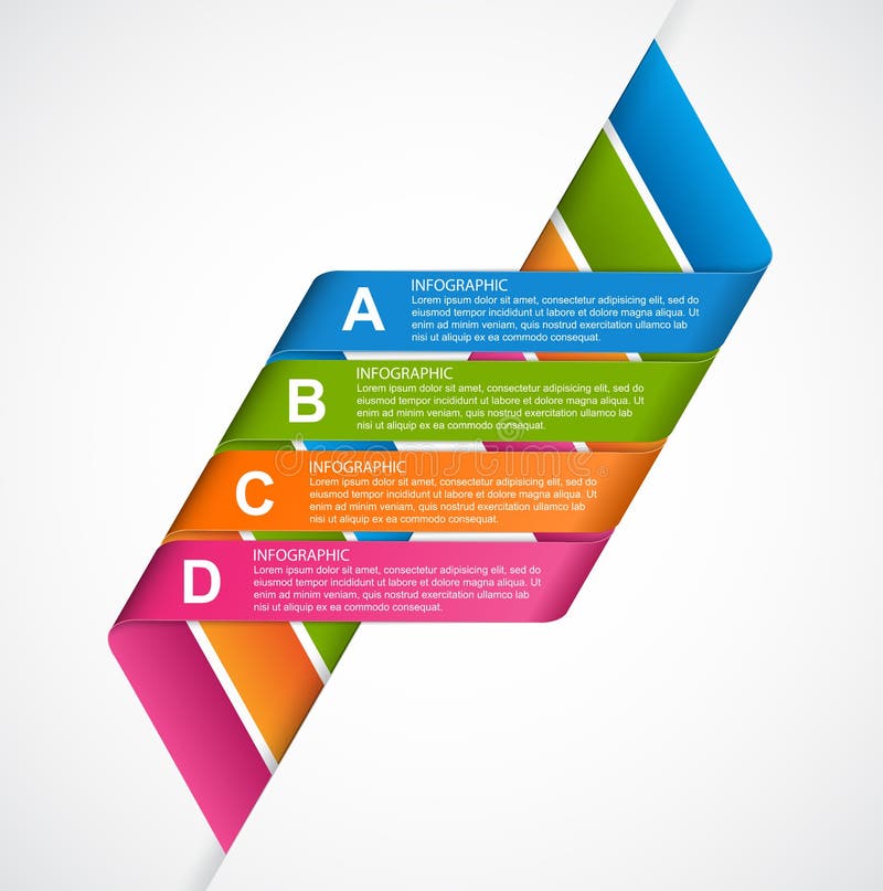 Abstract Ribbons Infographics Design Template. Stock Vector ...