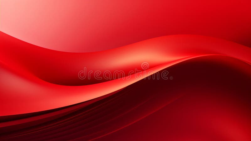 Abstract Rich Red Waves Design with Smooth Curves and Soft Shadows on ...