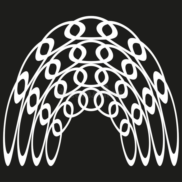 Abstract Ring Arch. Geometric Curve Pattern. Vector Ornate Element ...