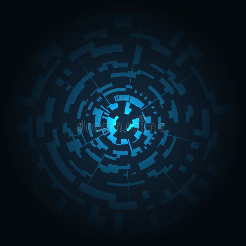 Blue Circular Abstract Figure Pattern Stock Illustration - Illustration ...