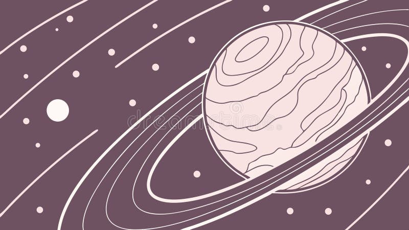 Abstract Ringed Planet with Geometric Grid and Cosmos, Vector Design ...