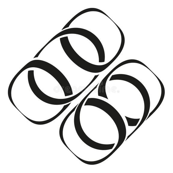 Abstract Rings Illustration. Vector Chain Pattern. Dynamic Line Art ...