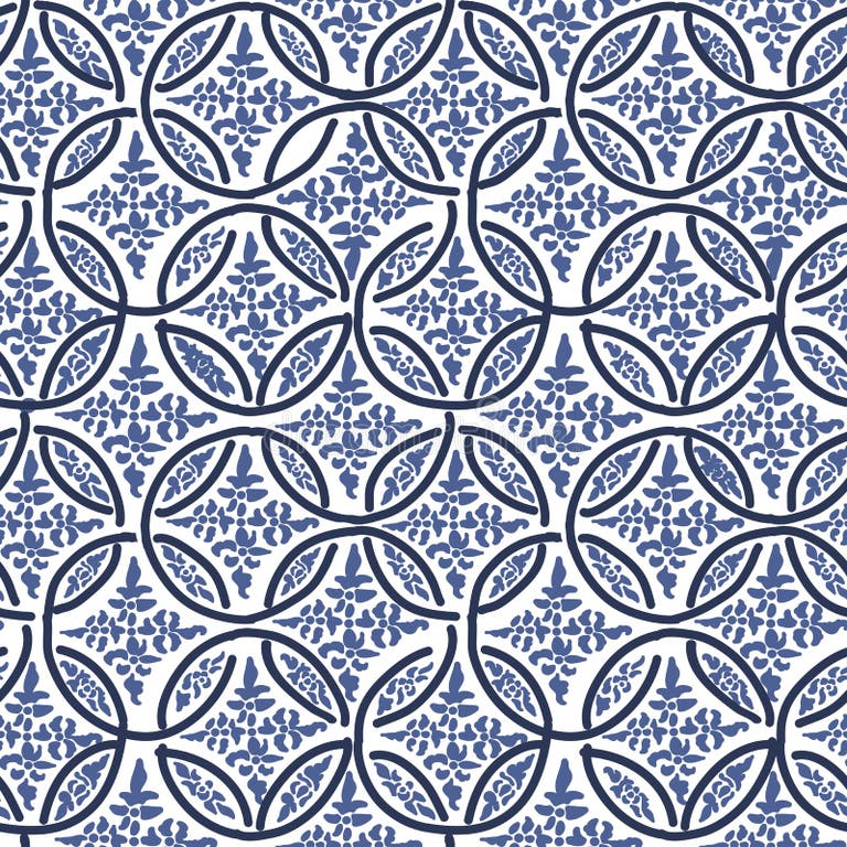 Abstract Rings Seamless Pattern for Your Design Stock Vector ...