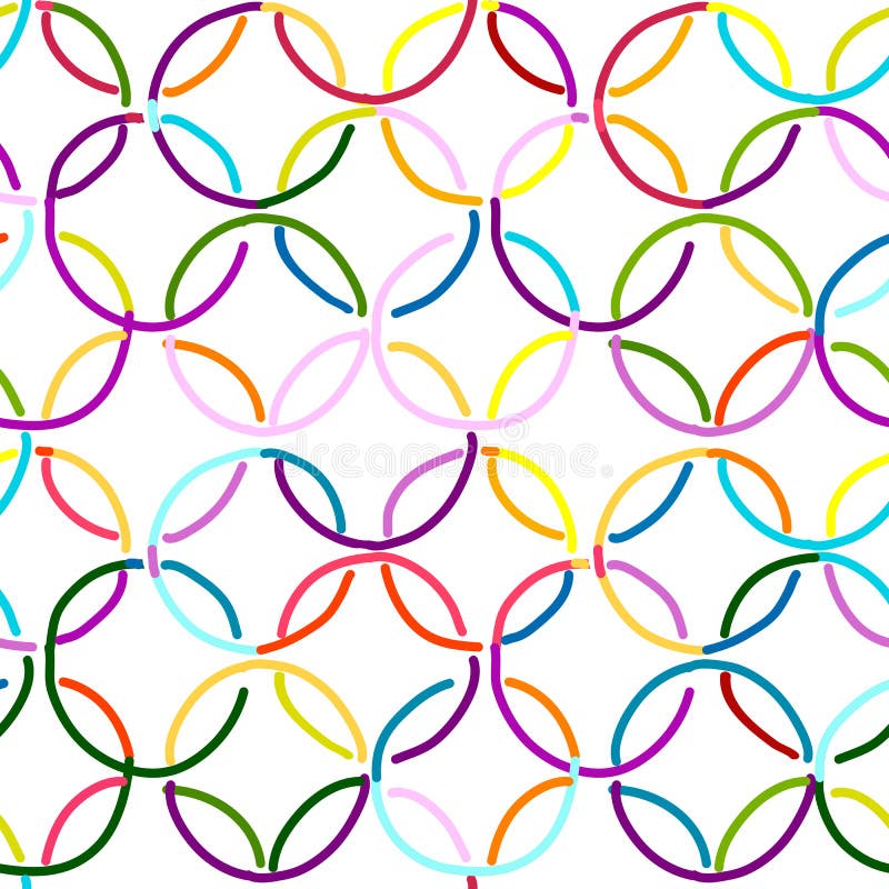 Abstract Rings Seamless Pattern for Your Design Stock Vector ...
