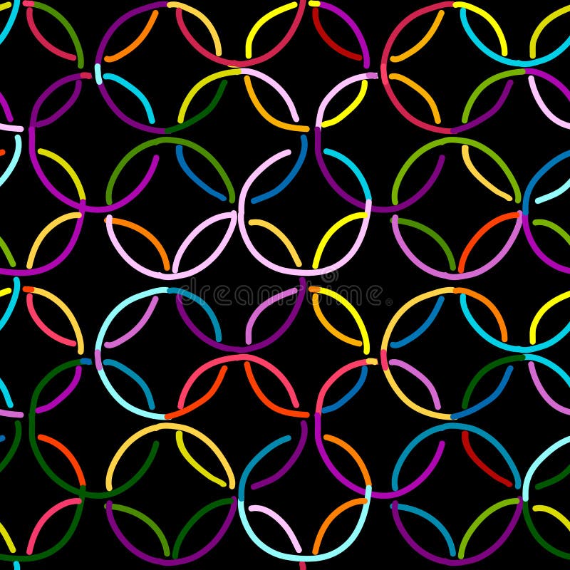 Abstract Rings Seamless Pattern for Your Design Stock Vector ...