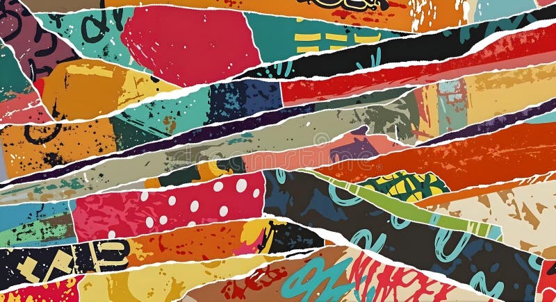 Abstract Ripped Paper Collage Stock Illustration - Illustration of ...