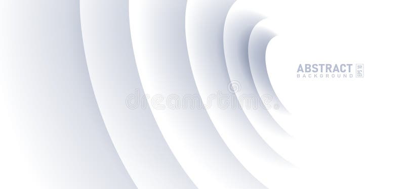 Abstract Ripple Effect on White Background. Circle Shape with Shadow in ...