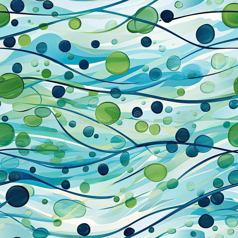 Abstract Ripple Pattern of Bubbles in Water with Whimsical Illustration ...