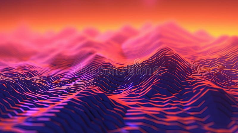 Abstract, Ripple Texture Neon. Generative AI Stock Illustration ...