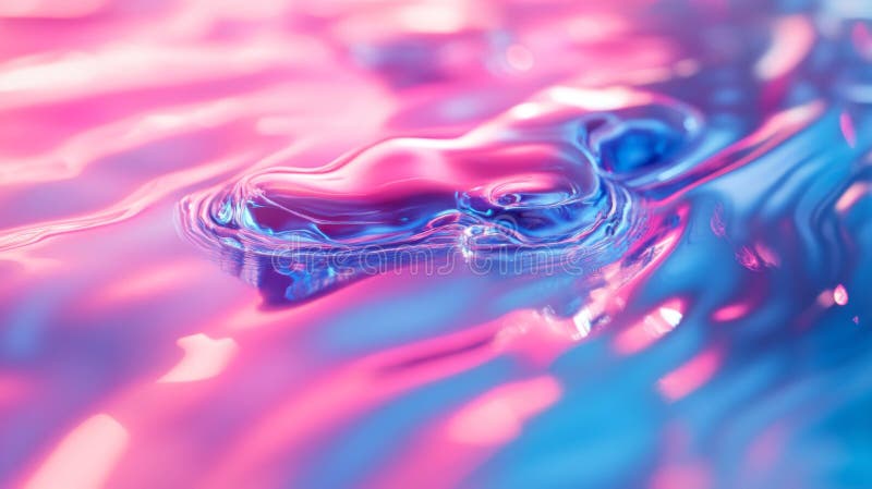 Abstract Ripples in a Blue and Pink Liquid Stock Illustration ...
