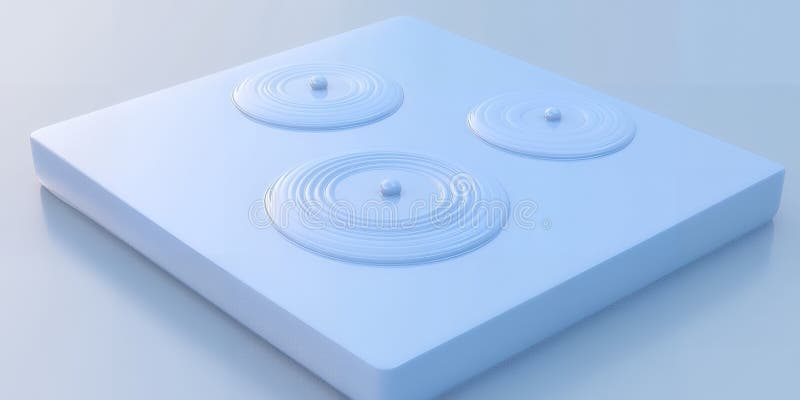 Abstract Ripples Three Liquid Droplets on Light Blue Surface Minimalist ...