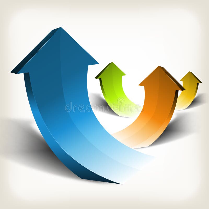 Arrows moving upwards stock vector. Illustration of group - 12729110