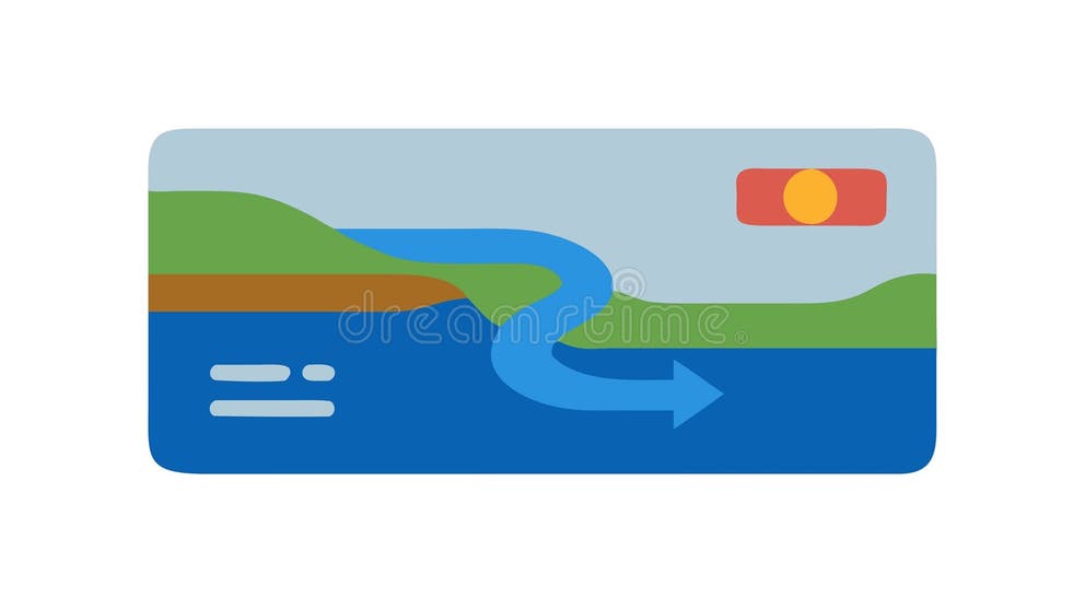 Abstract River Flow Card Design, Vector Design Generative AI Stock ...