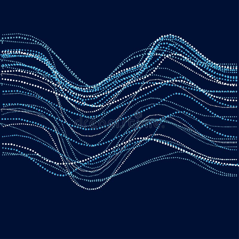 Abstract River Water Concept. Dynamic Emitted Particles Array. Stock ...
