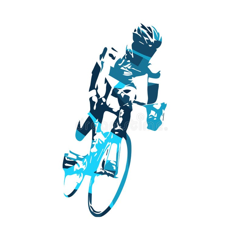 Road Cycling, Cyclist on Bicycle, Front View. Vector Silhouette Stock ...