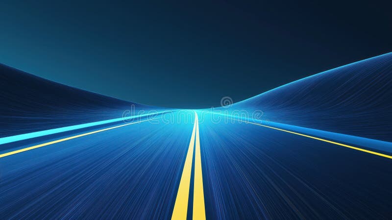 Abstract Road Illustration Shows Speed, Tech Future. Dynamic Lines ...