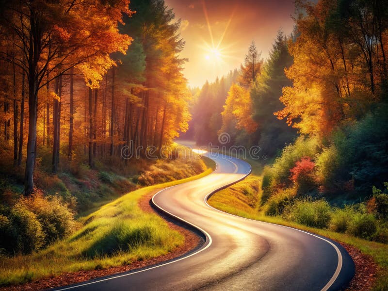 Abstract Road Path a Visual Metaphor for Journey Direction and Success ...