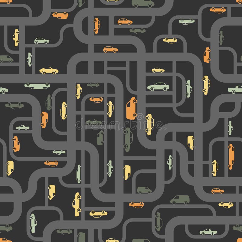 Abstract Roads Seamless Pattern Stock Vector - Illustration of avenue ...