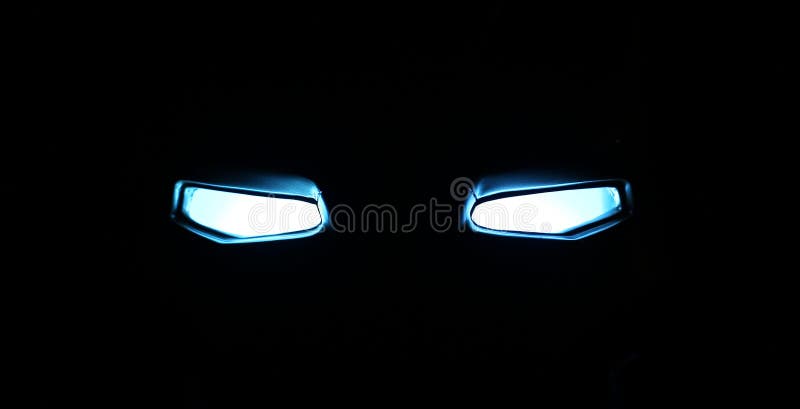 Abstract a Robot Glowing Eyes in in the Dark Stock Photo - Image of ...