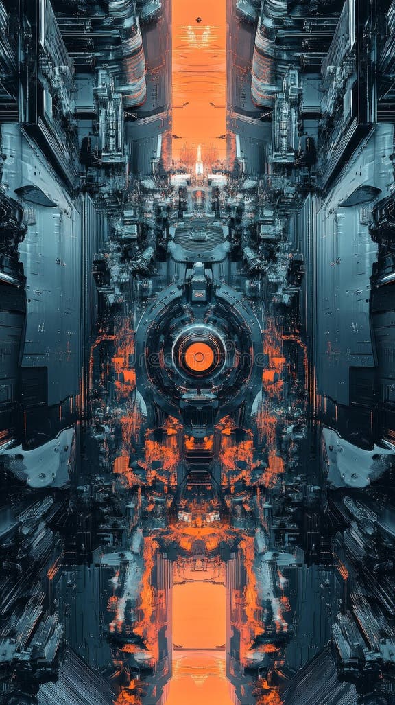 Abstract Robotic Elements Forming Symmetrical Cohesive Design Stock ...