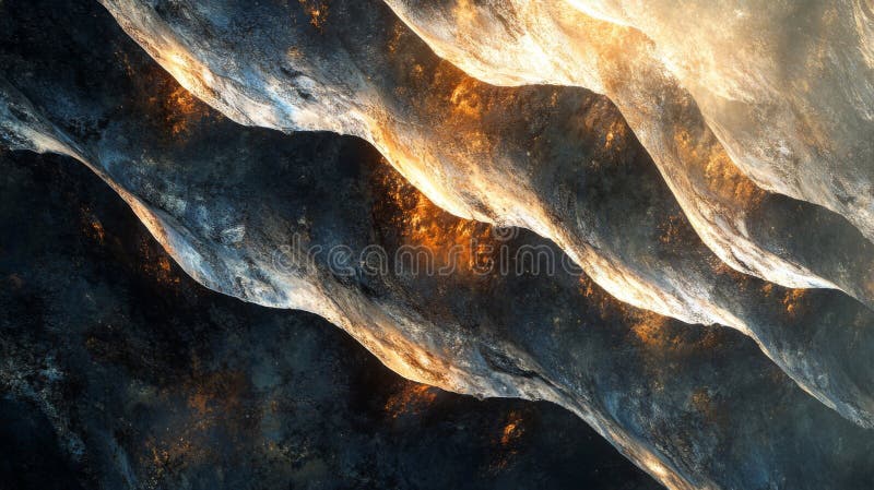 Abstract Rock Formation with Glowing Hues Stock Illustration ...