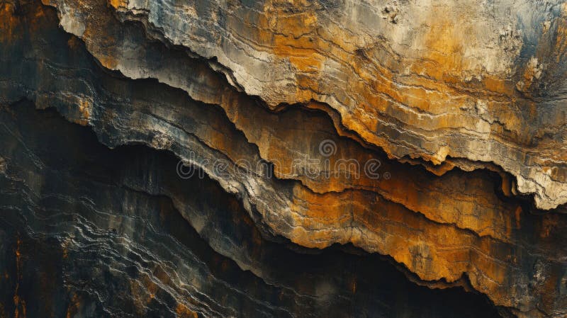 Abstract Rock Formation with Layered Textures Stock Illustration ...