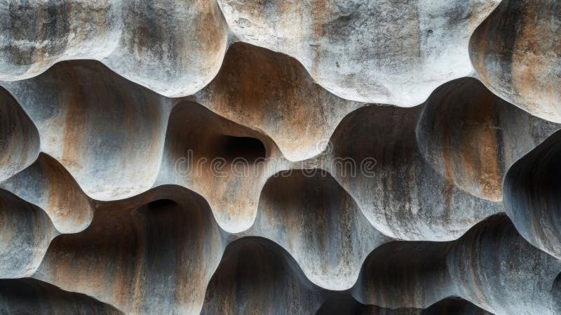 Abstract Rock Formation with Rounded Cavities and Undulating Texture ...