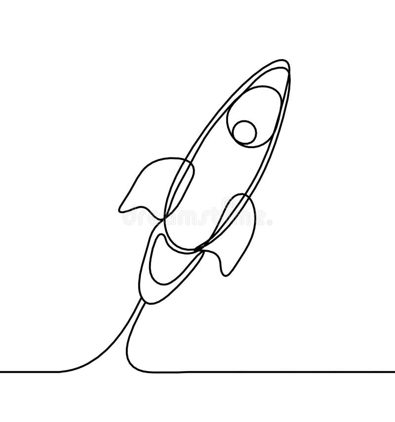 Continuous Line Drawing Rocket Launch Stock Illustrations – 195 ...