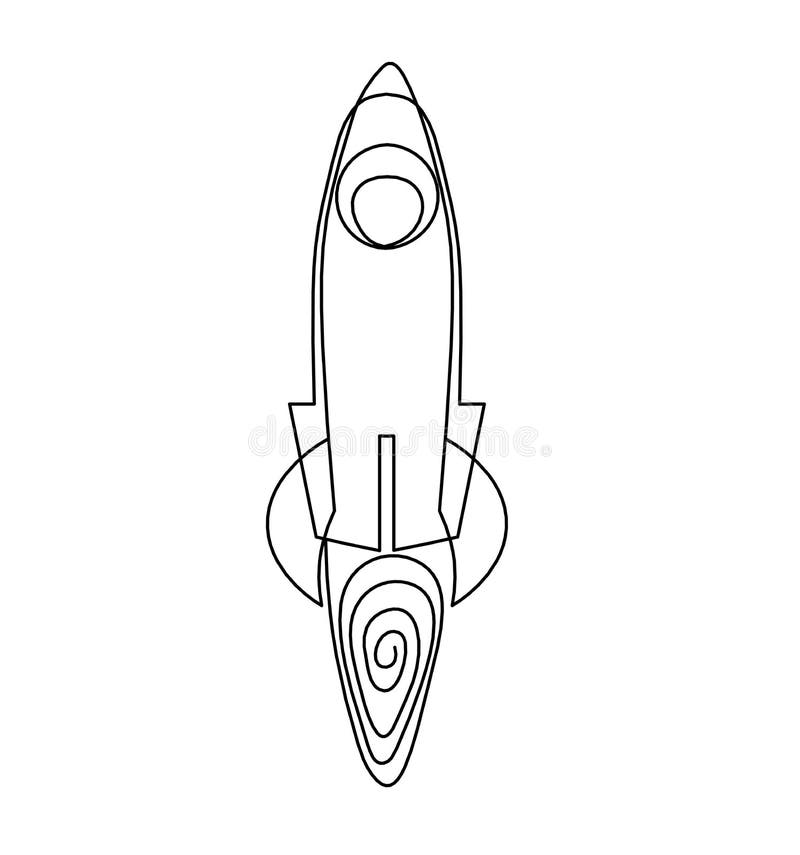 Continuous Line Drawing Rocket Stock Illustrations – 202 Continuous ...