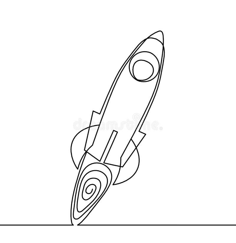 Continuous Line Drawing Rocket Launch Stock Illustrations – 195 ...