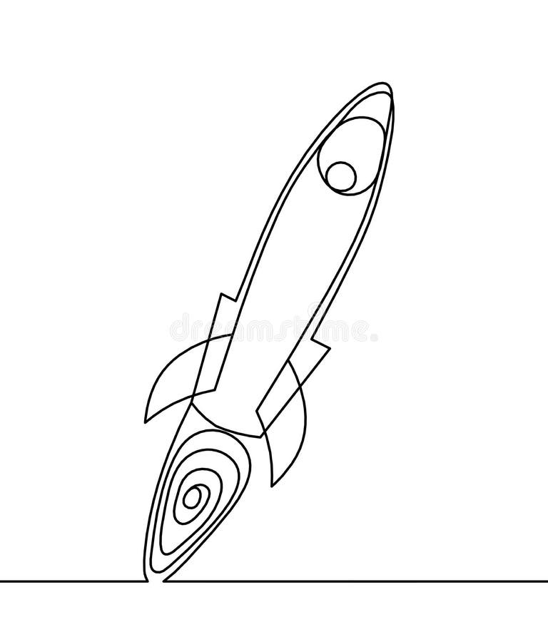 Continuous Line Drawing Rocket Launch Stock Illustrations – 195 ...