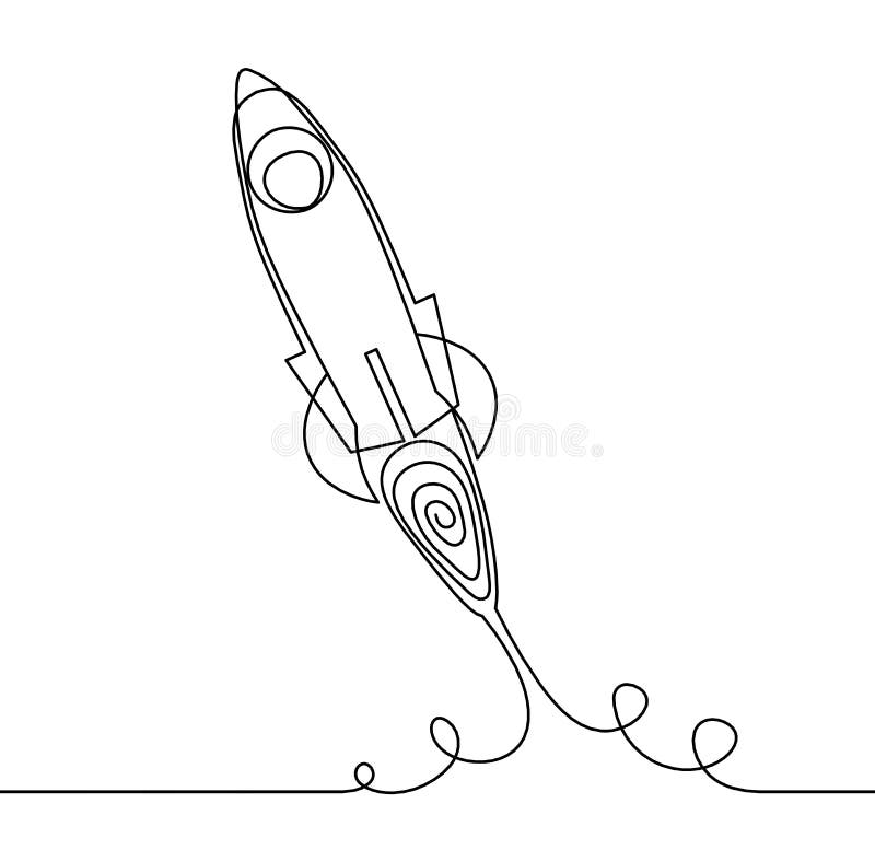 Continuous Line Drawing Rocket Launch Stock Illustrations – 195 ...