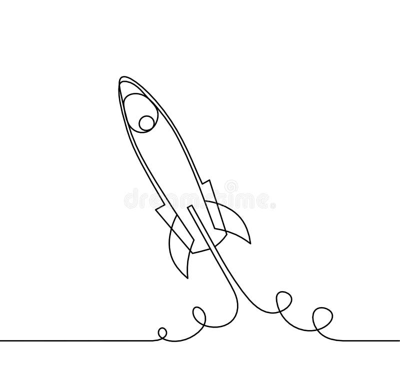 Continuous Line Drawing Rocket Launch Stock Illustrations – 195 ...
