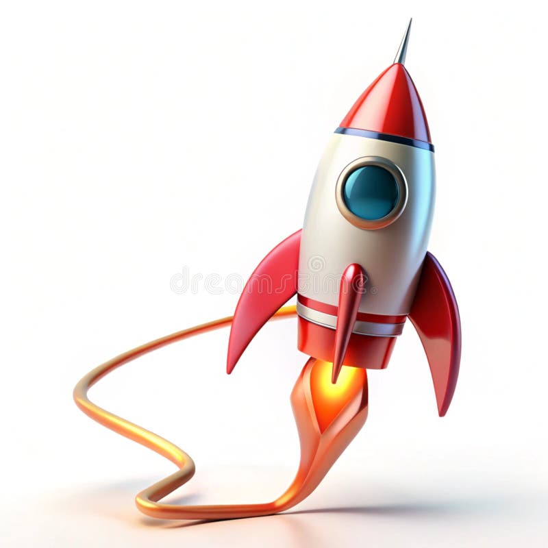 Abstract Rocket with Curved Trajectory Stock Illustration ...