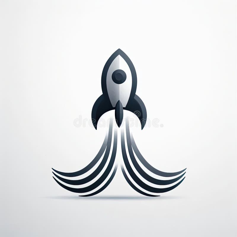 Abstract Rocket Launch Logo in Circle Stock Illustration - Illustration ...