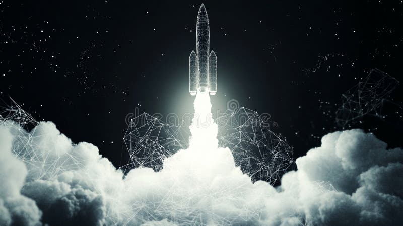 Abstract Rocket Launch Space Network Digital Art Graphic Design Sky ...