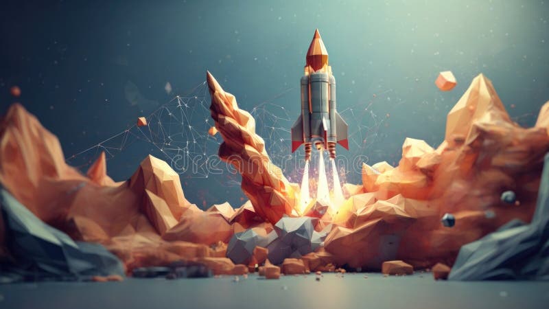An Abstract Rocket Launch, Symbolizing the Rapid Growth and Advancement ...