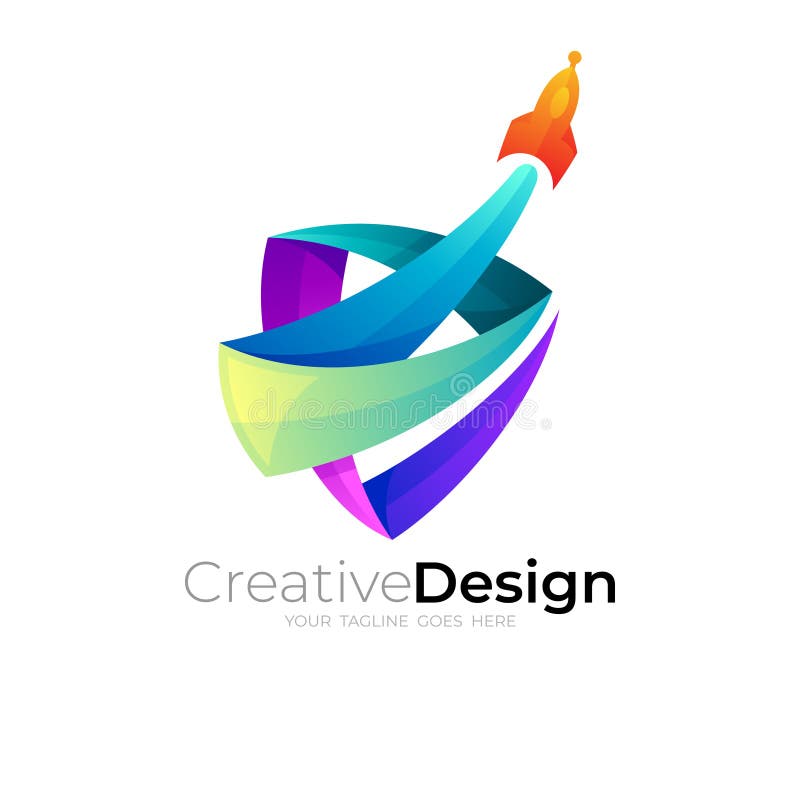 Rocket Logo with Colorful Design Stock Vector - Illustration of idea ...